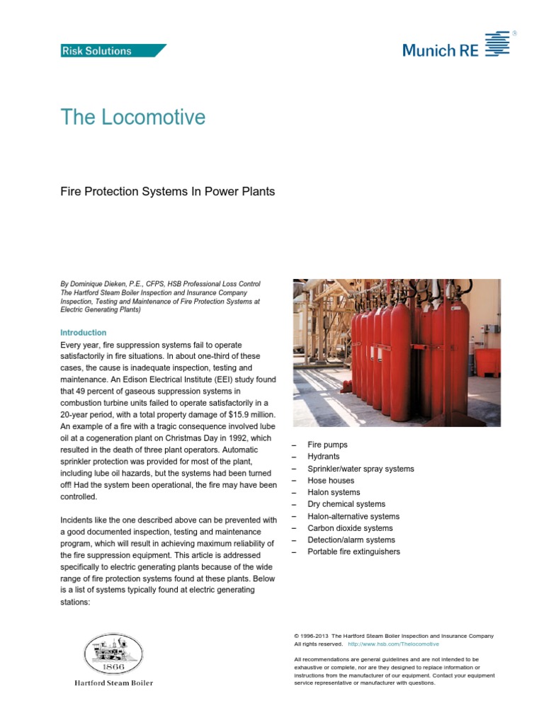 Fire Protection Systems in Power Plants | PDF