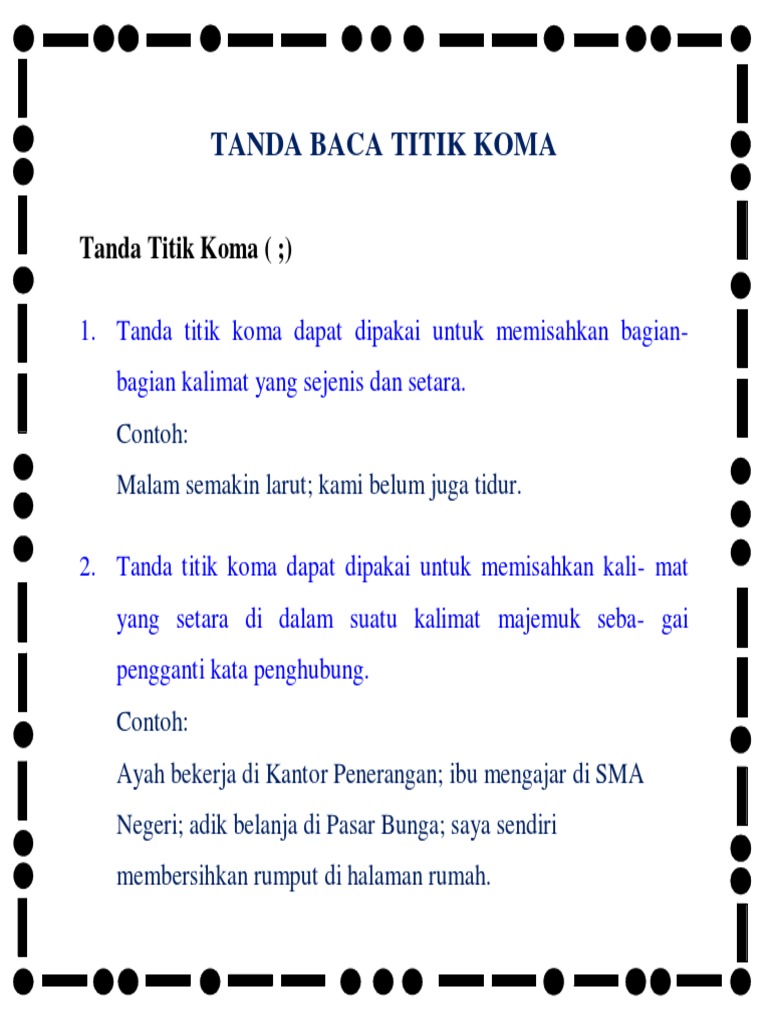 Penggunaan Titik Koma Cara Merapikan Tulisan Setelah Titik Dua Di