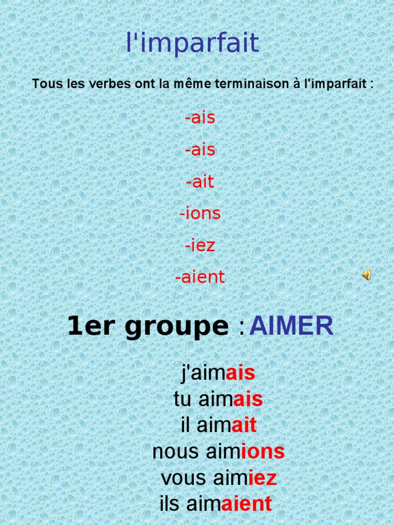 Terminaisons de l'imparfait en français | PDF | Art | Poésie