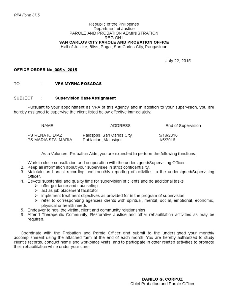 Supervision Case Assignment for VPA | PDF | Career & Growth | Finance ...
