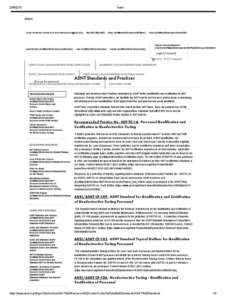 ASNT | Nondestructive Testing | Certification