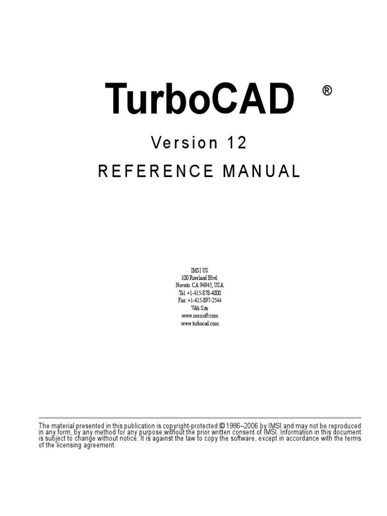 TurboCad v12 Manual | PDF | License | Copyright Infringement
