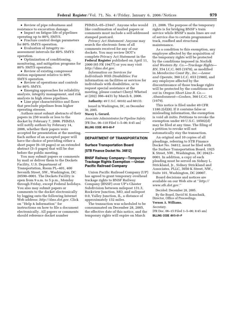 Notice: Railroad Operation, Acquisition, Construction, Control, Etc ...