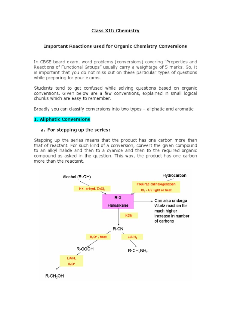 Organic Chemistry Conversions Guide | PDF | Science & Mathematics