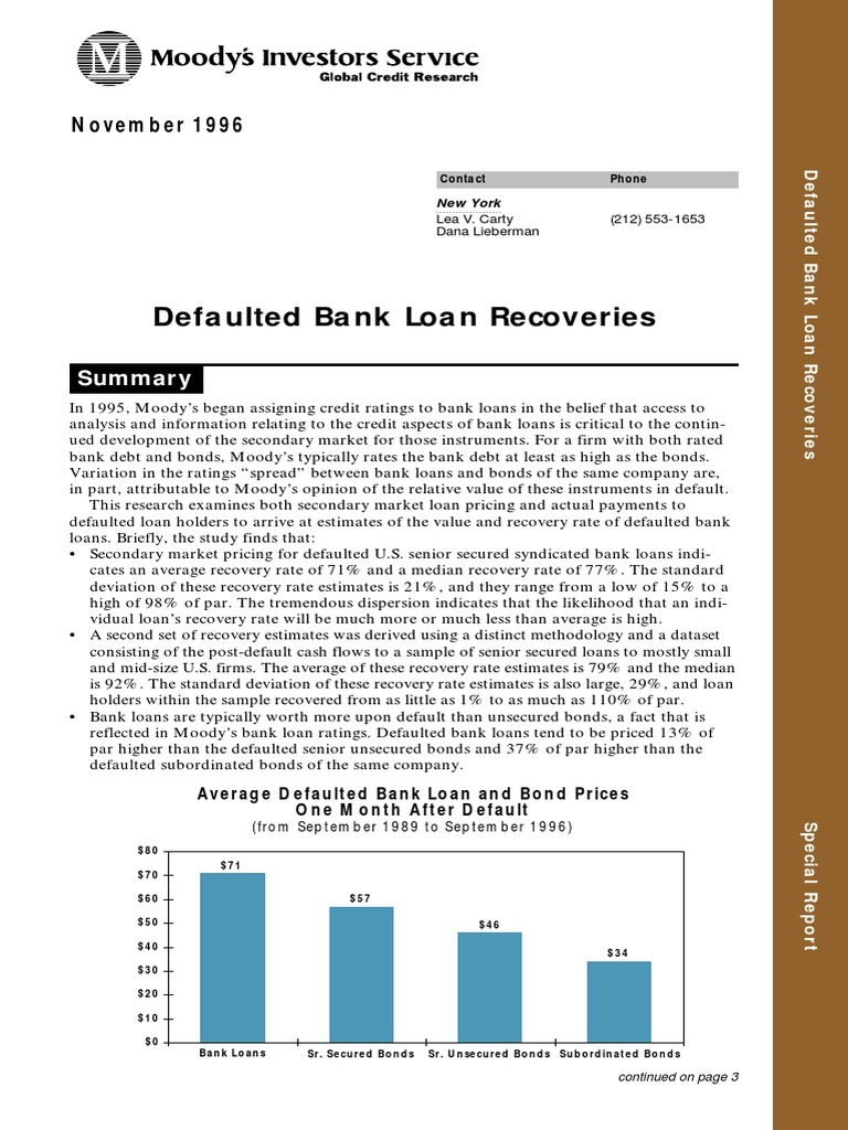 Defaulted Bank Loan Recoveries | PDF | Loans | Bonds (Finance)