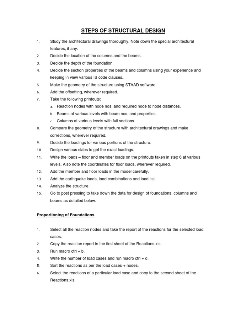 Structural Design Steps | PDF | Structural Engineering | Microsoft Excel