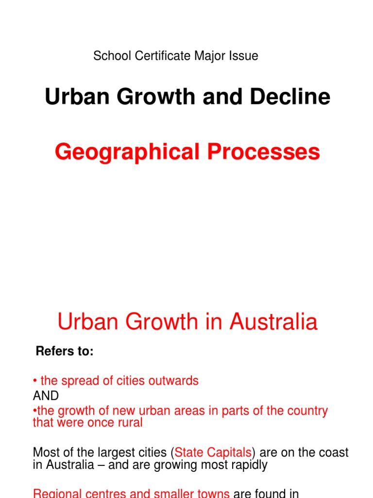 Urban Growth and Decline Powerpoint | PDF | Urban Sprawl | Sydney
