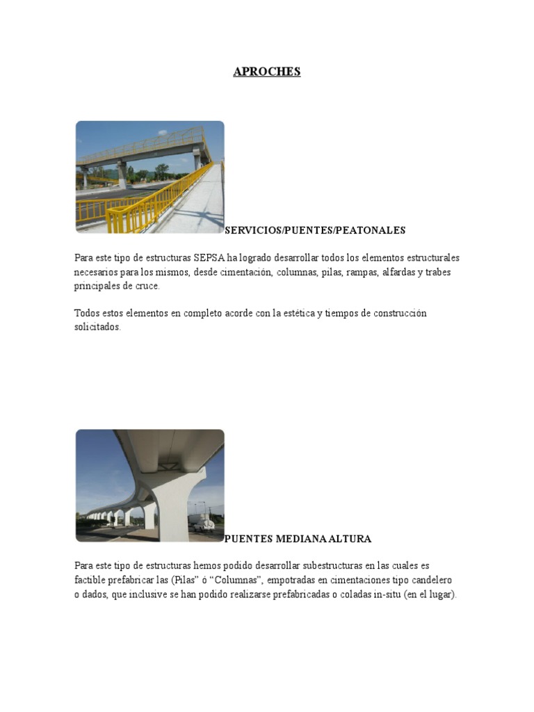 Definición y Tipos de Aproches en Puentes | PDF | Columna | Diseño ...