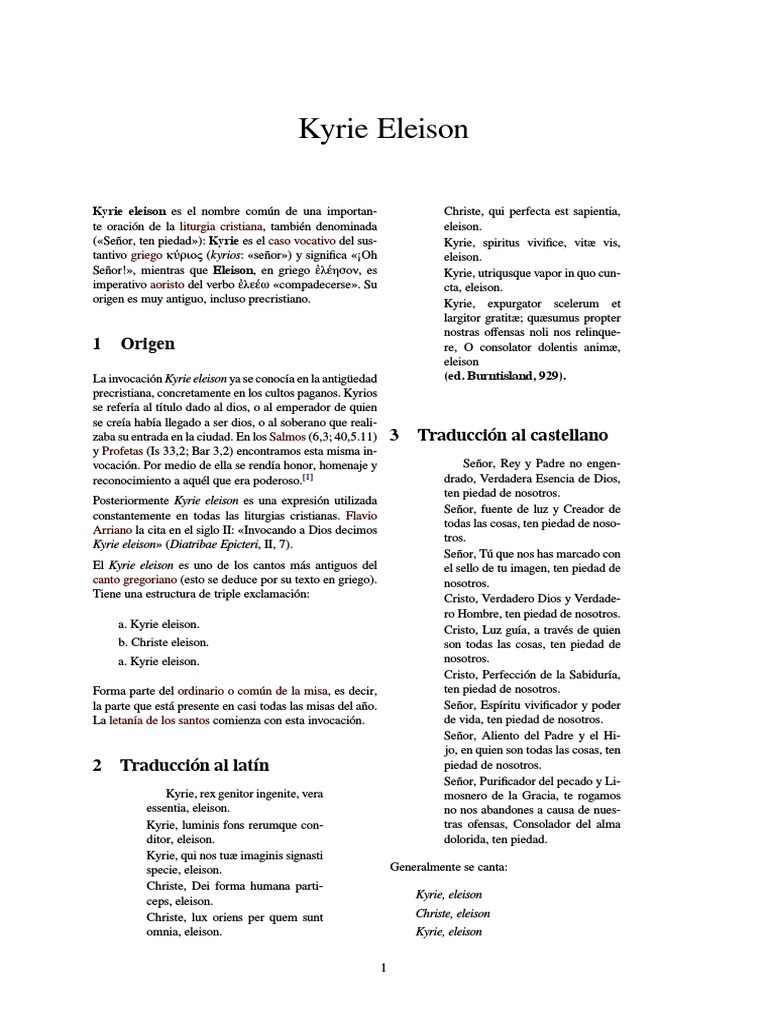 Significado y Origen de Kyrie Eleison | PDF | Adoración | Oración Cristiana