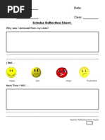 Detention Reflection Sheet | PDF