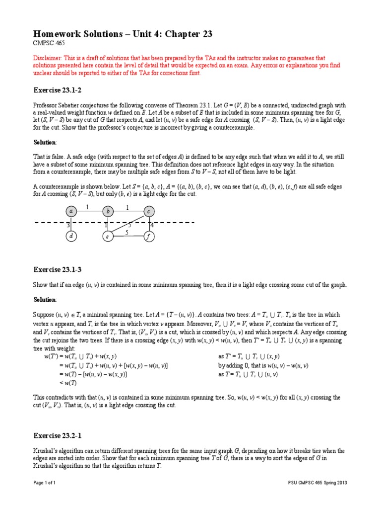 Solutions Clrs | PDF | Vertex (Graph Theory) | Theoretical Computer Science