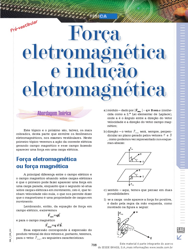 28 Forca Eletromagnetica e Inducao Eletromagnetica PDF | PDF ...