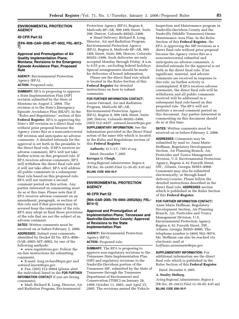 Proposed Rule: Air Quality Implementation Plans: Preparation, Adoption ...