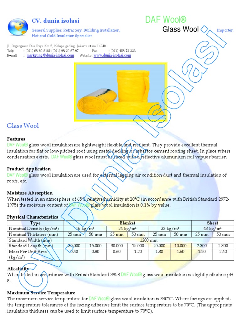 Brosur Glass Wool | PDF | Thermal Insulation | Building Insulation