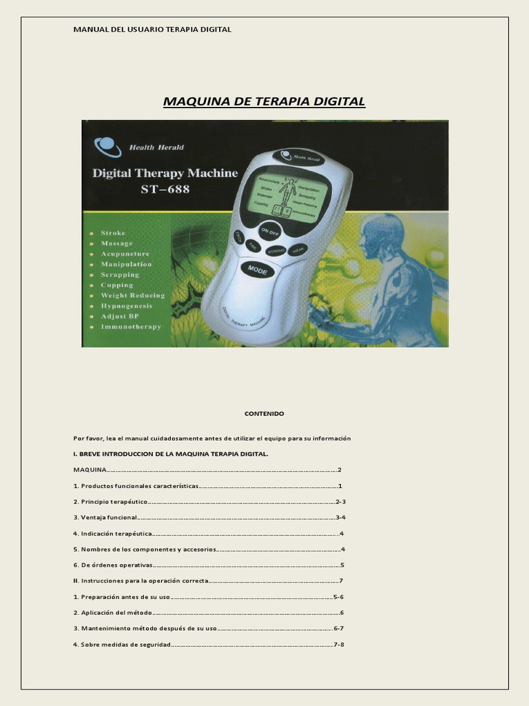 Manual de Máquina de Terapia Digital | PDF
