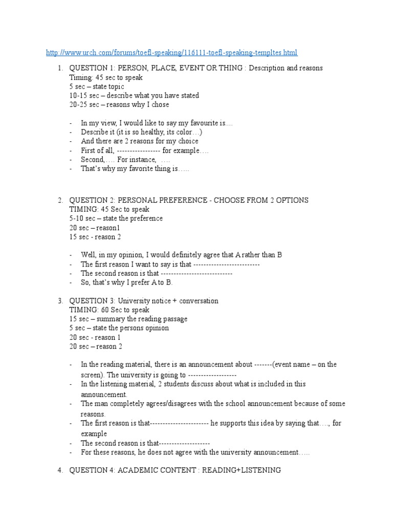 Speaking Template Pdf Lecture Communication