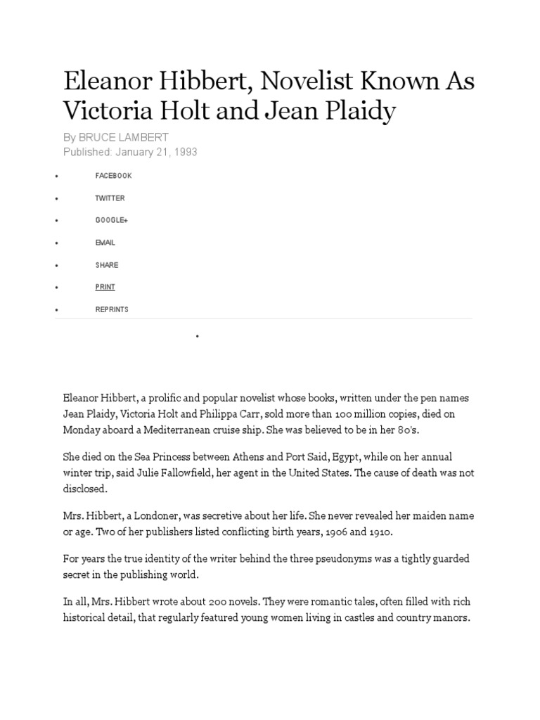 Eleanor Hibbert | PDF | Novels | Books