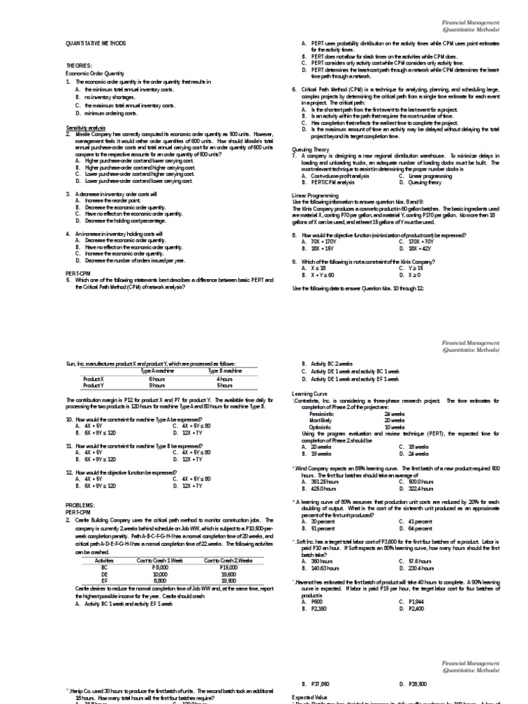7 Financial Management Part 4 | PDF | Production And Manufacturing ...