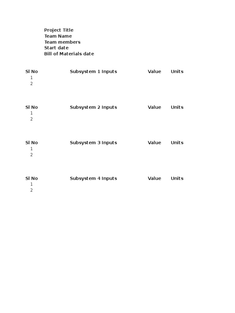 Project Inputs and Outputs Overview | PDF