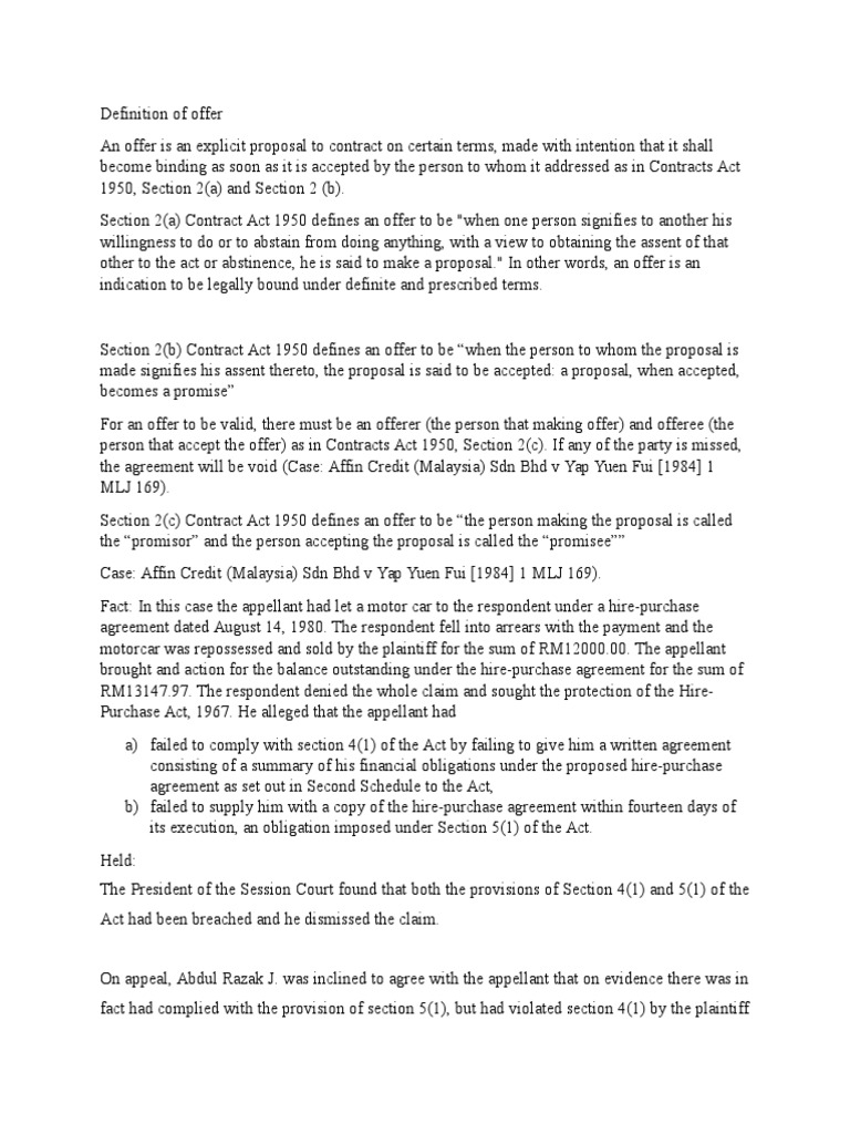 Definition of Offer | PDF | Contract Law | Common Law