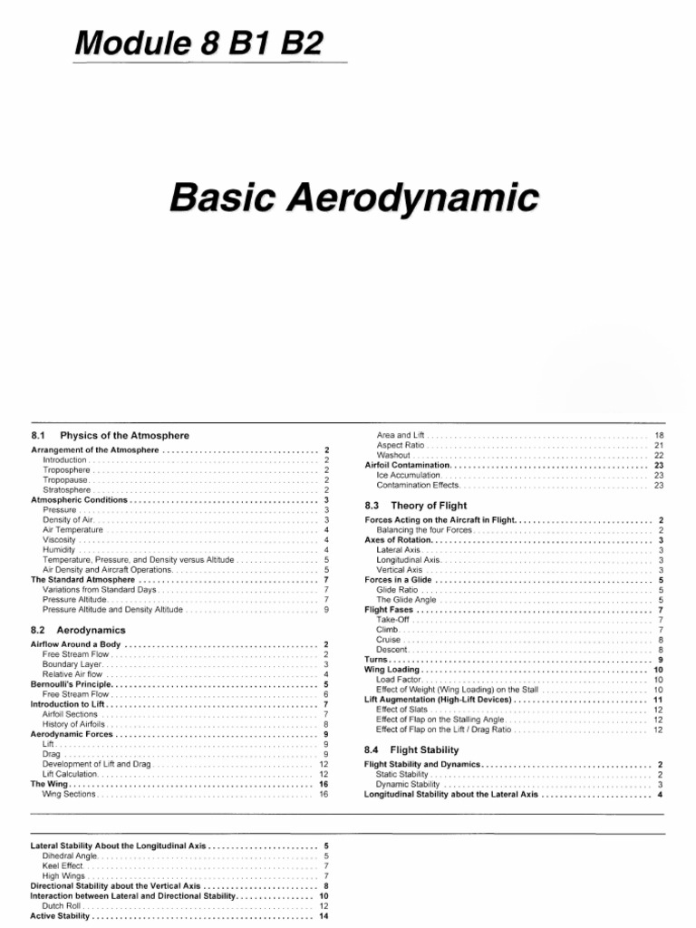 Mod8, B1, B2, Basic Aerodynamics | PDF | Lift (Force) | Airfoil