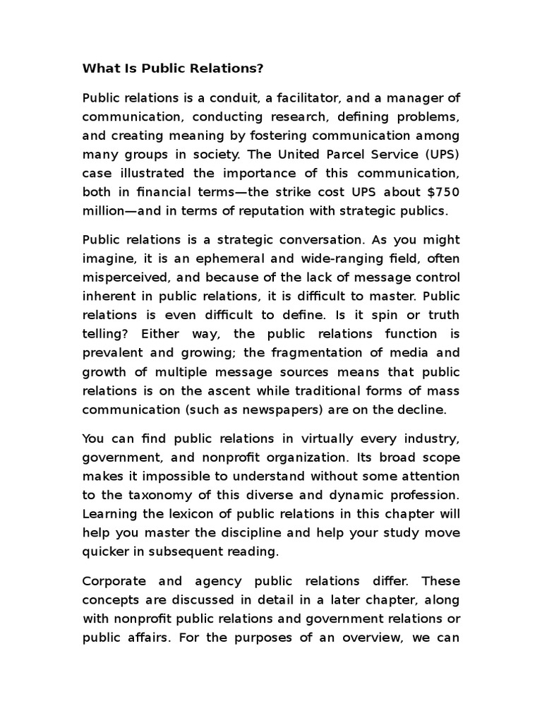 What Is Public Relations | PDF | Public Relations | Swot Analysis