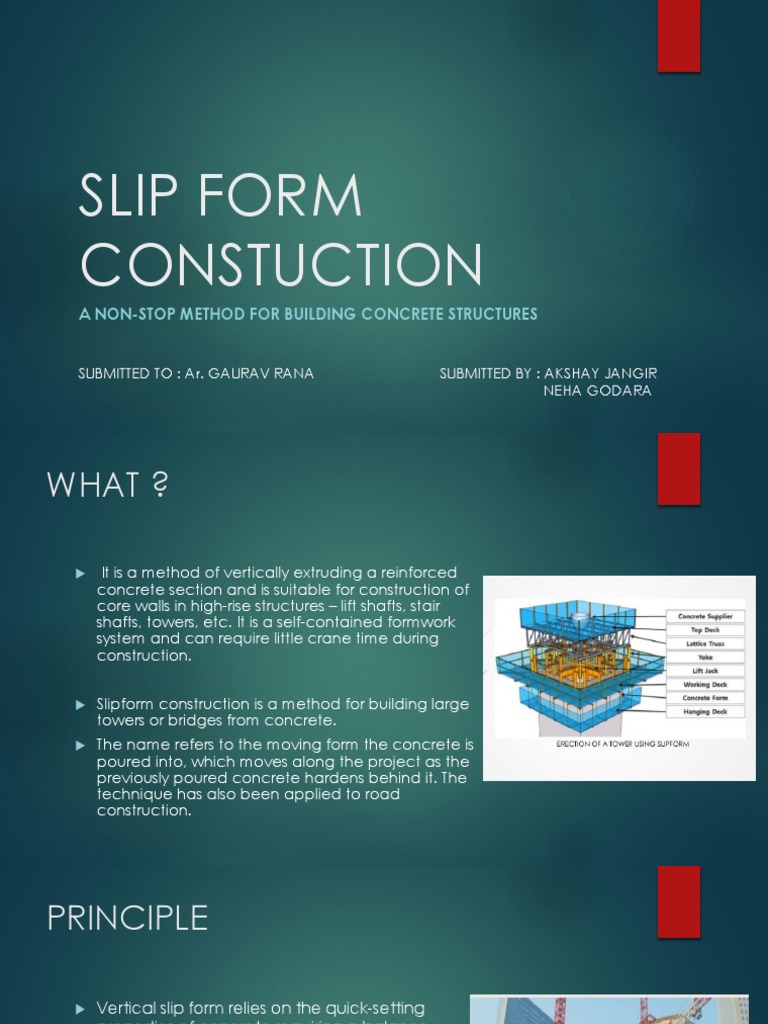 Slip Form Construction | PDF | Concrete | Building Materials
