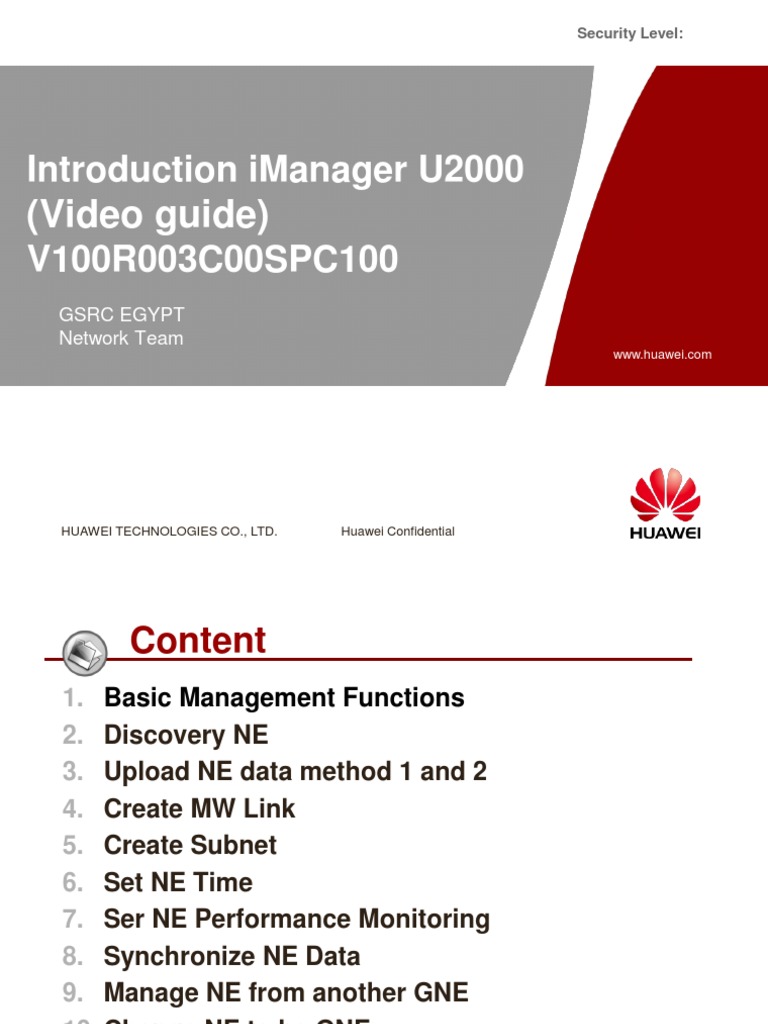 Introduction IManager U2000 | PDF | Technology & Engineering