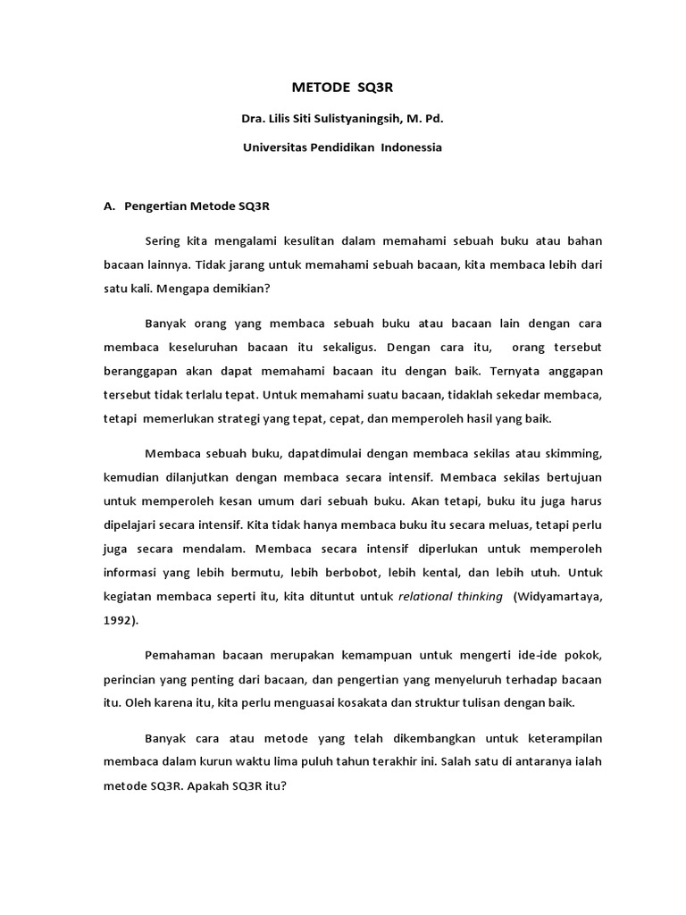 Metode SQ3R | PDF