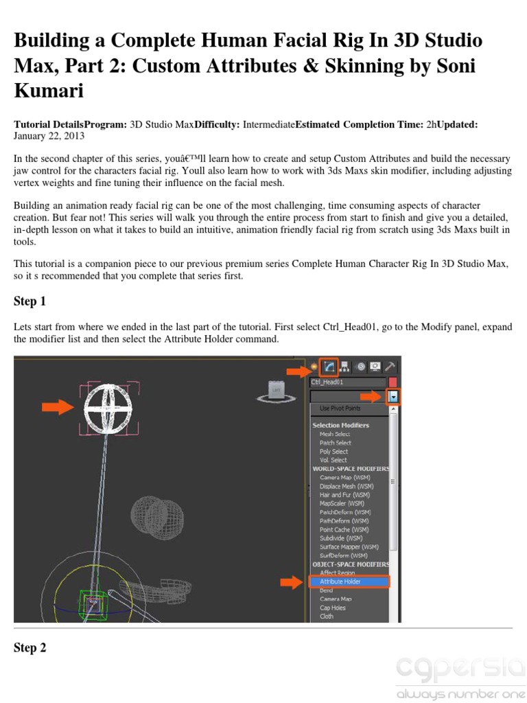 Building A Complete Human Facial Rig in 3D Studio Max Part 2 | PDF ...