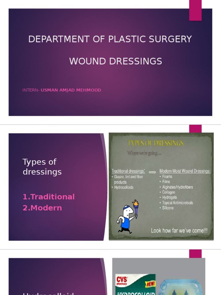 Types of Wound Dressings in Plastic Surgery | PDF