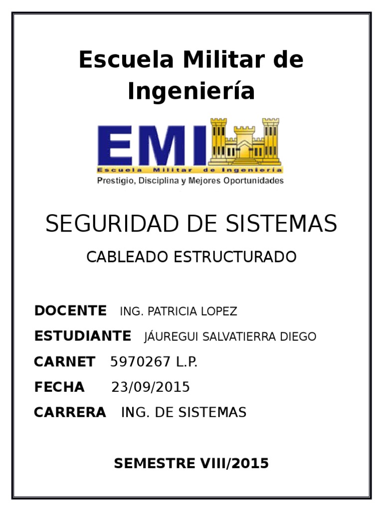 Informe EMI Cableado Estructurado | Descargar gratis PDF | Tecnología digital | Telecomunicaciones