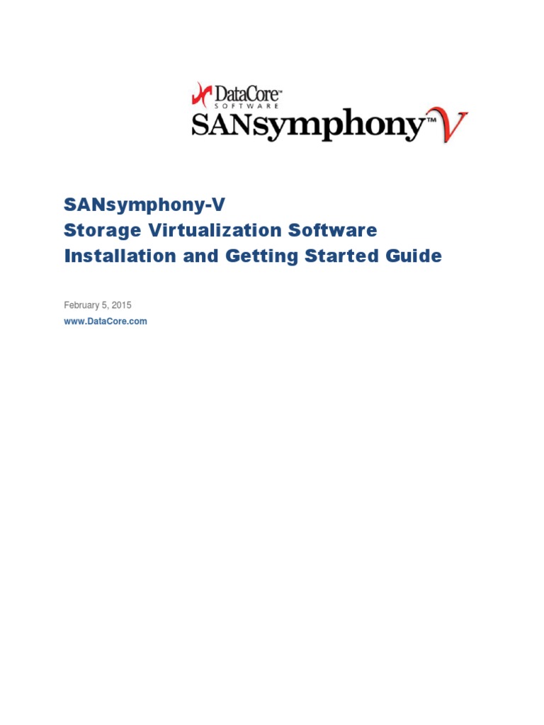 SANsymphony-V Installation and Getting Started Guide | PDF | Installation (Computer Programs ...