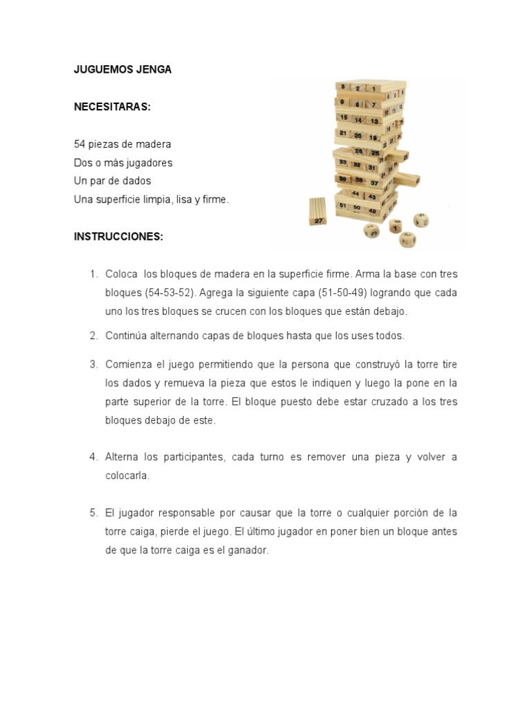 Juguemos Jenga | PDF