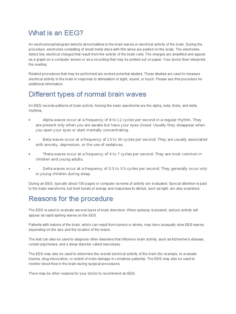 What Is An EEG | PDF | Electroencephalography | Epilepsy
