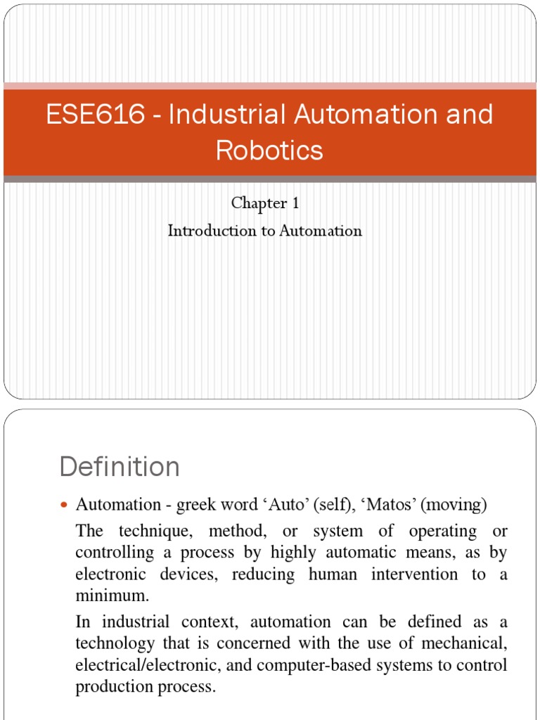 Chapter1 Introduction To Automation Pdf Automation Control Theory
