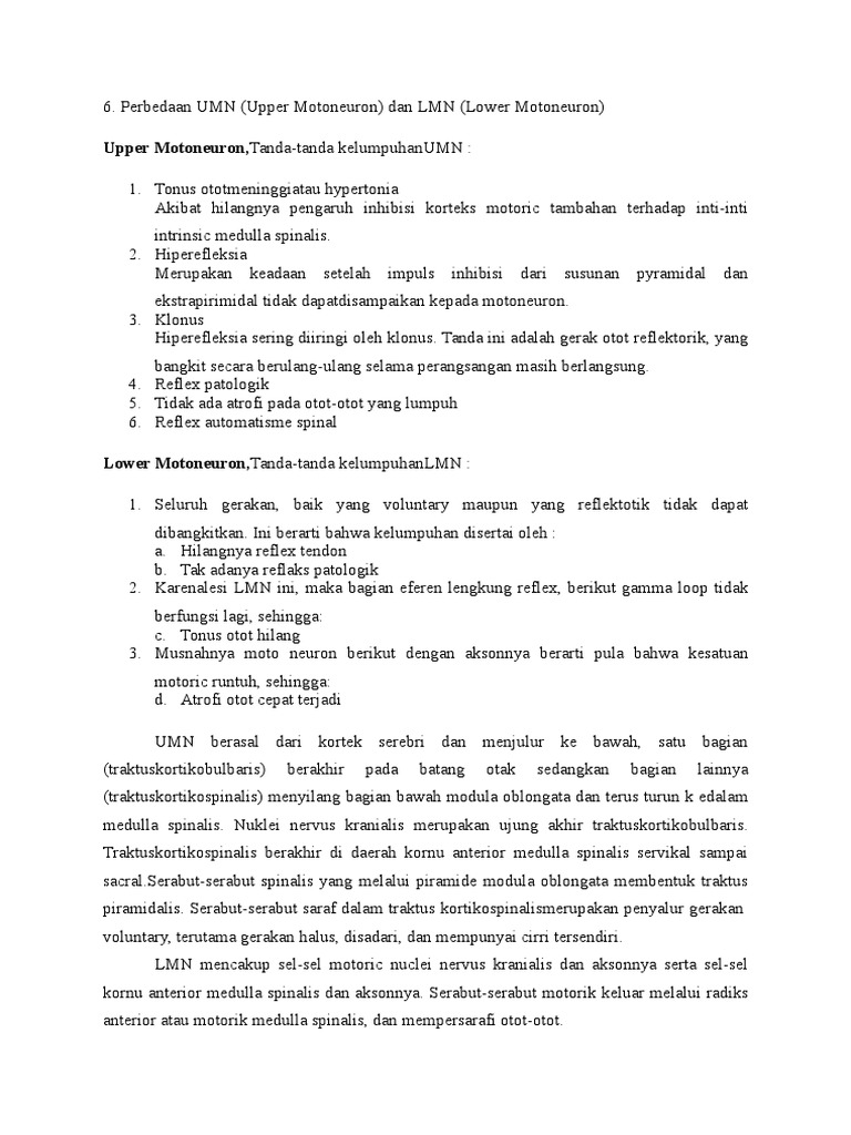 Perbedaan UMN Dan LMN | PDF