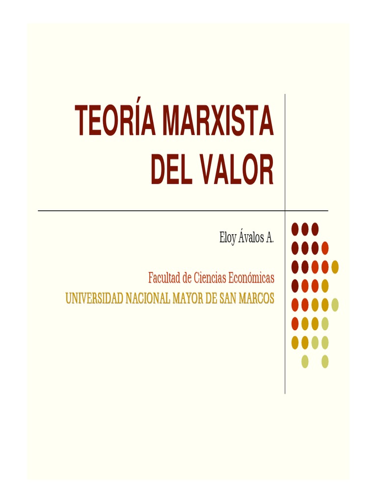 6. Teoría Marxista Del Valor | Valor de cambio | marxismo