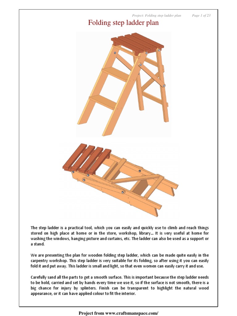 Folding Step Ladder Plan | PDF | Nut (Hardware) | Screw