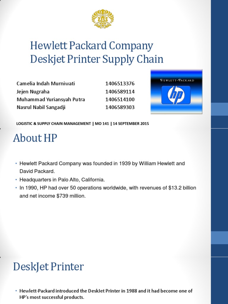 Logistics & Supply Chain Management (Case: HP Deskjet Supply Chain ...