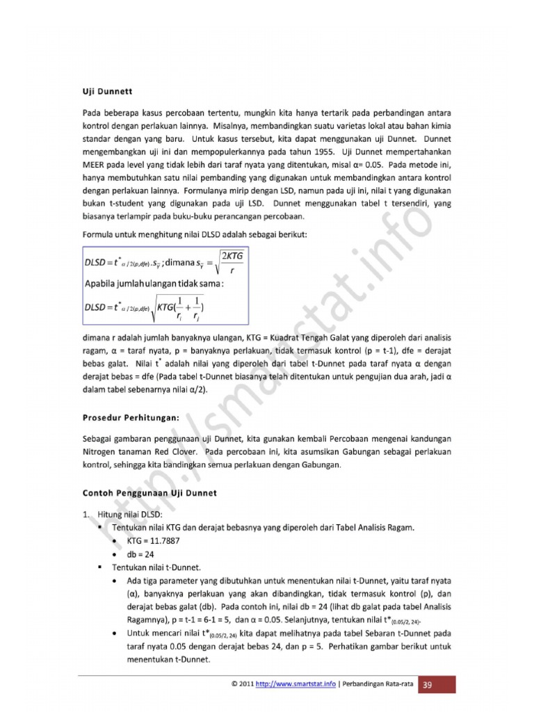 Uji Lanjut Dunnet - Perb.. | PDF