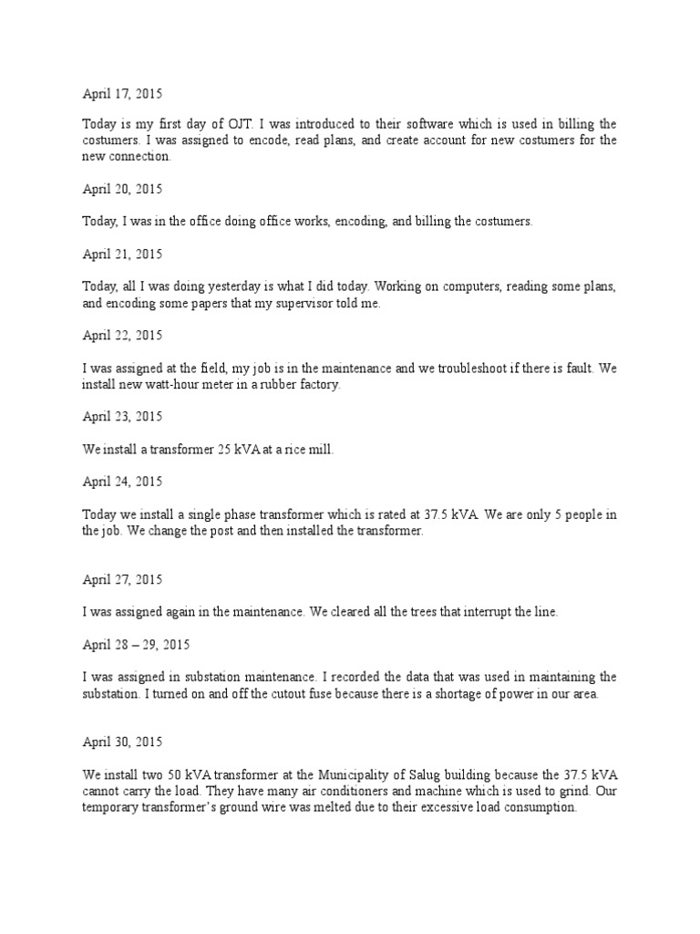 OJT diary | Electrical Substation | Transformer
