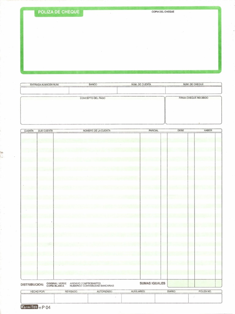 Poliza de Cheque | PDF