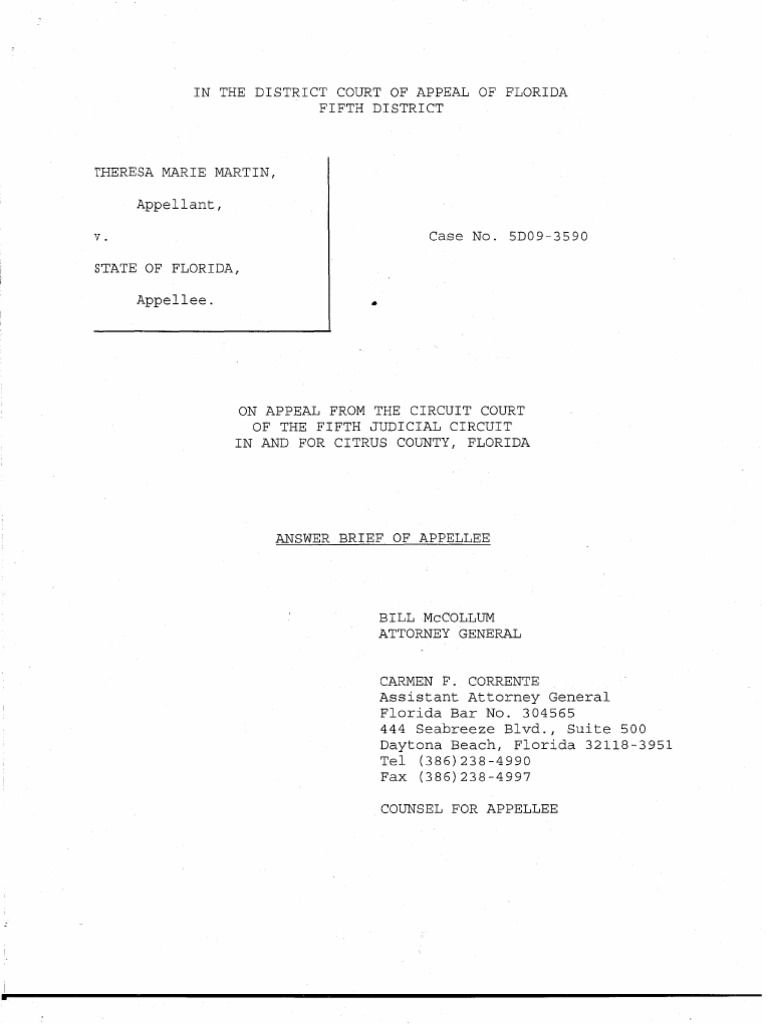 5DCA Appellee Answer Brief | PDF