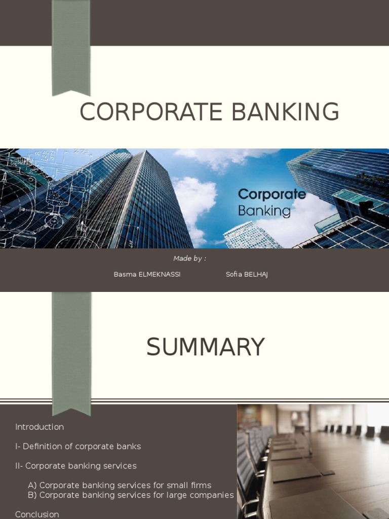 Corporate Banking | Banks | Credit (Finance)
