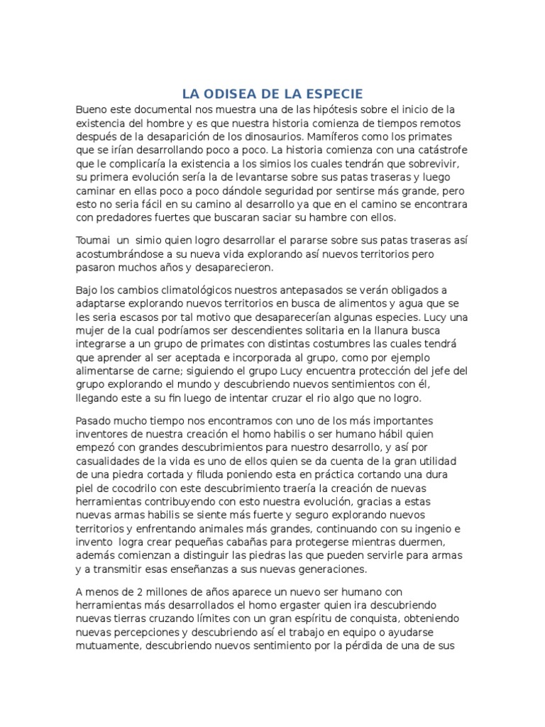 La Odisea de La Especie | PDF | Homo Sapiens | Homo
