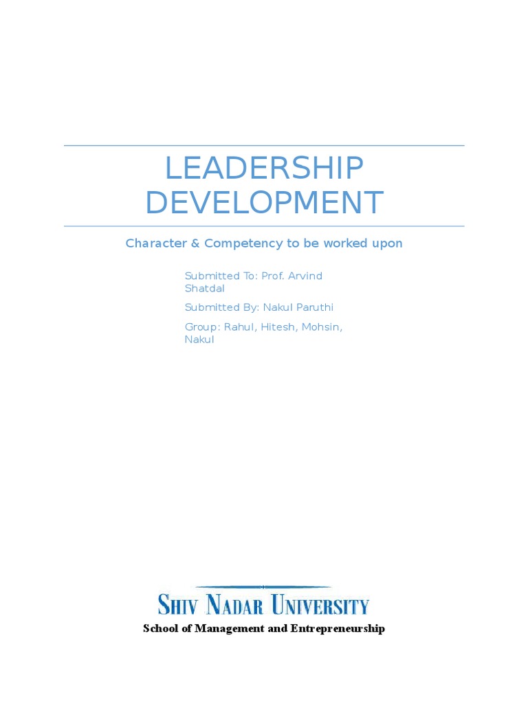 Character & Competency | PDF | Leadership | Understanding