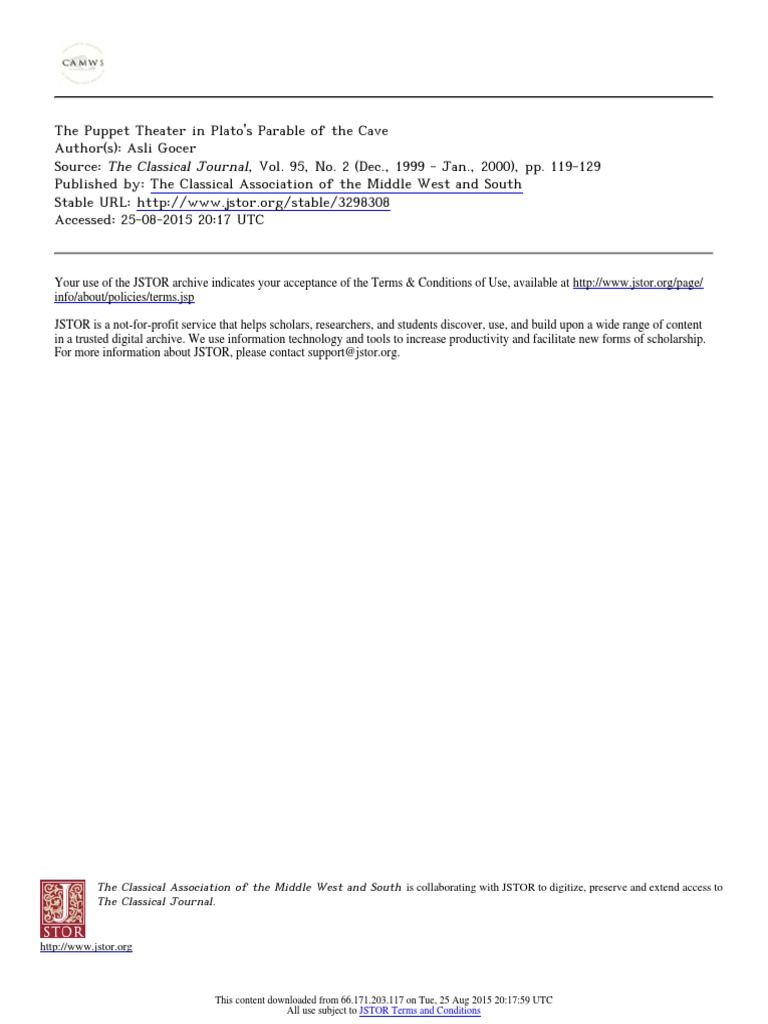 Puppet Theater in Plato's Cave | Download Free PDF | Puppetry | Plato