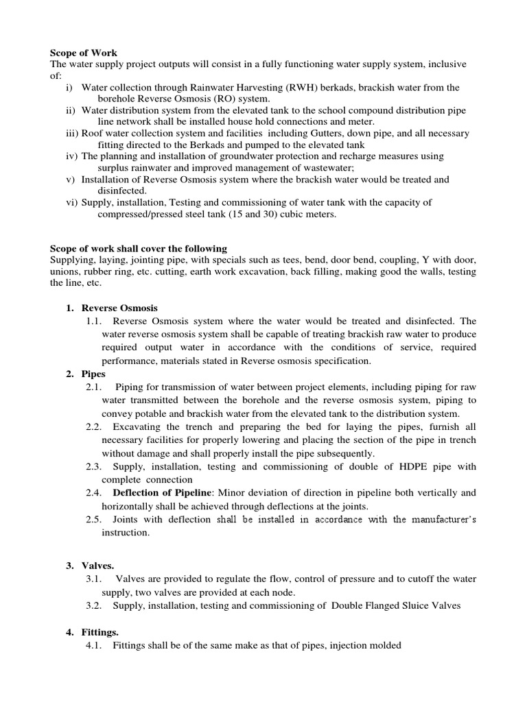 Scope of Work and Specifications For Lasanod (School and Hospital ...