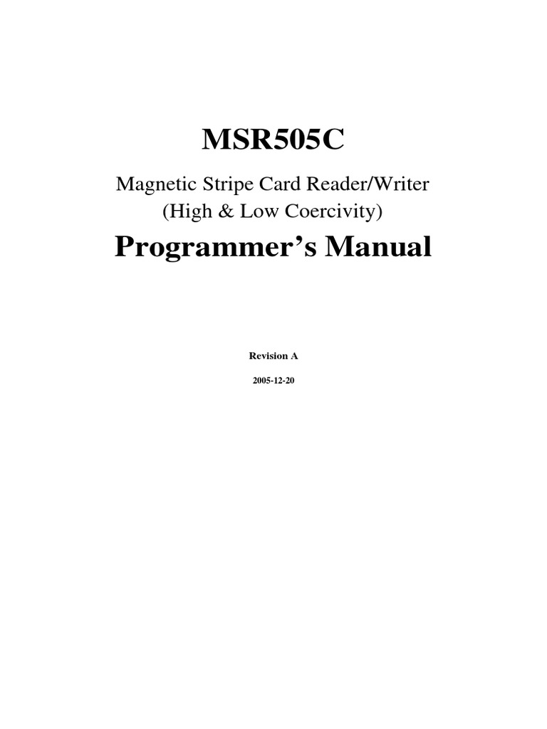 Msr505c Manual | PDF | Areas Of Computer Science | Computer Data